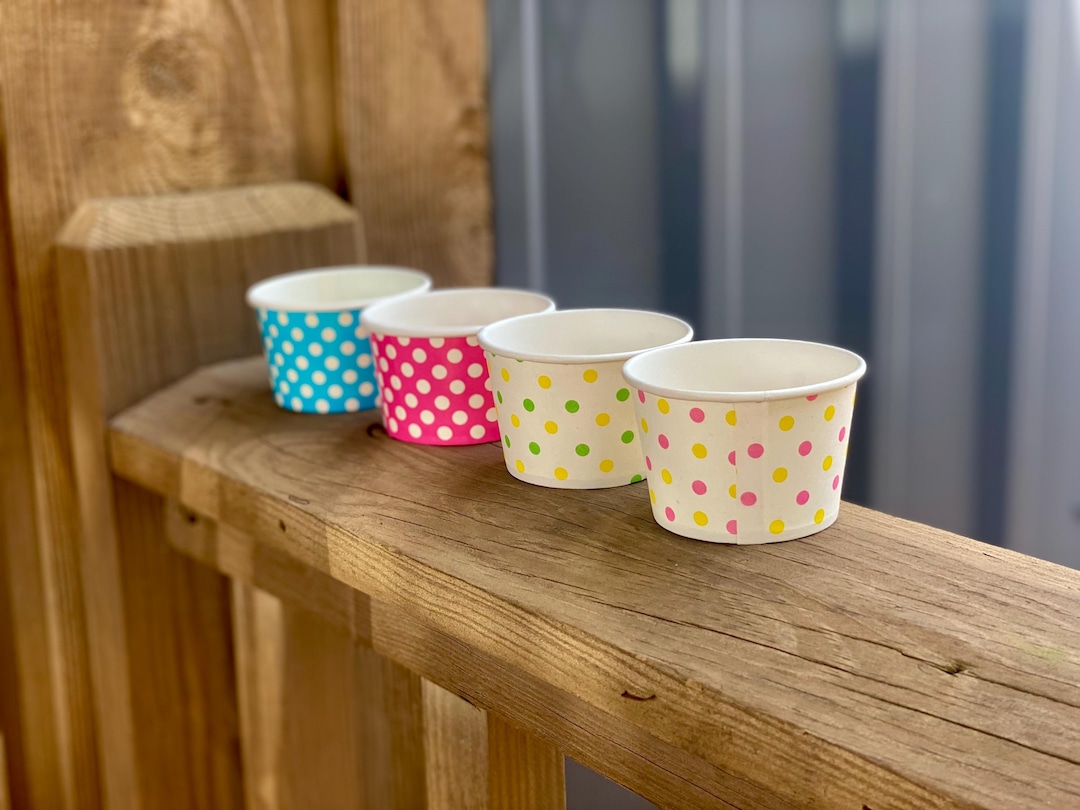 4 Oz Froyo Bowls - Ice Cream Cups - Polka Dot Party Colors! Choose Your ...