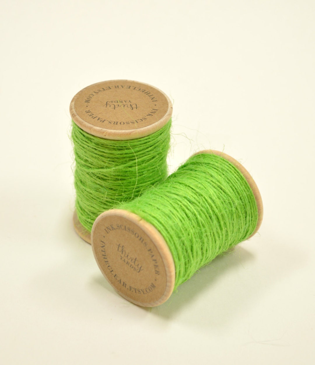 Burlap Twine - 30 Yards on Wooden Spool - Bright Green Color Jute - Etsy