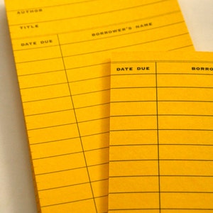 Library Cards for Scrapbooking or Mixed Media - Yellow - Etsy
