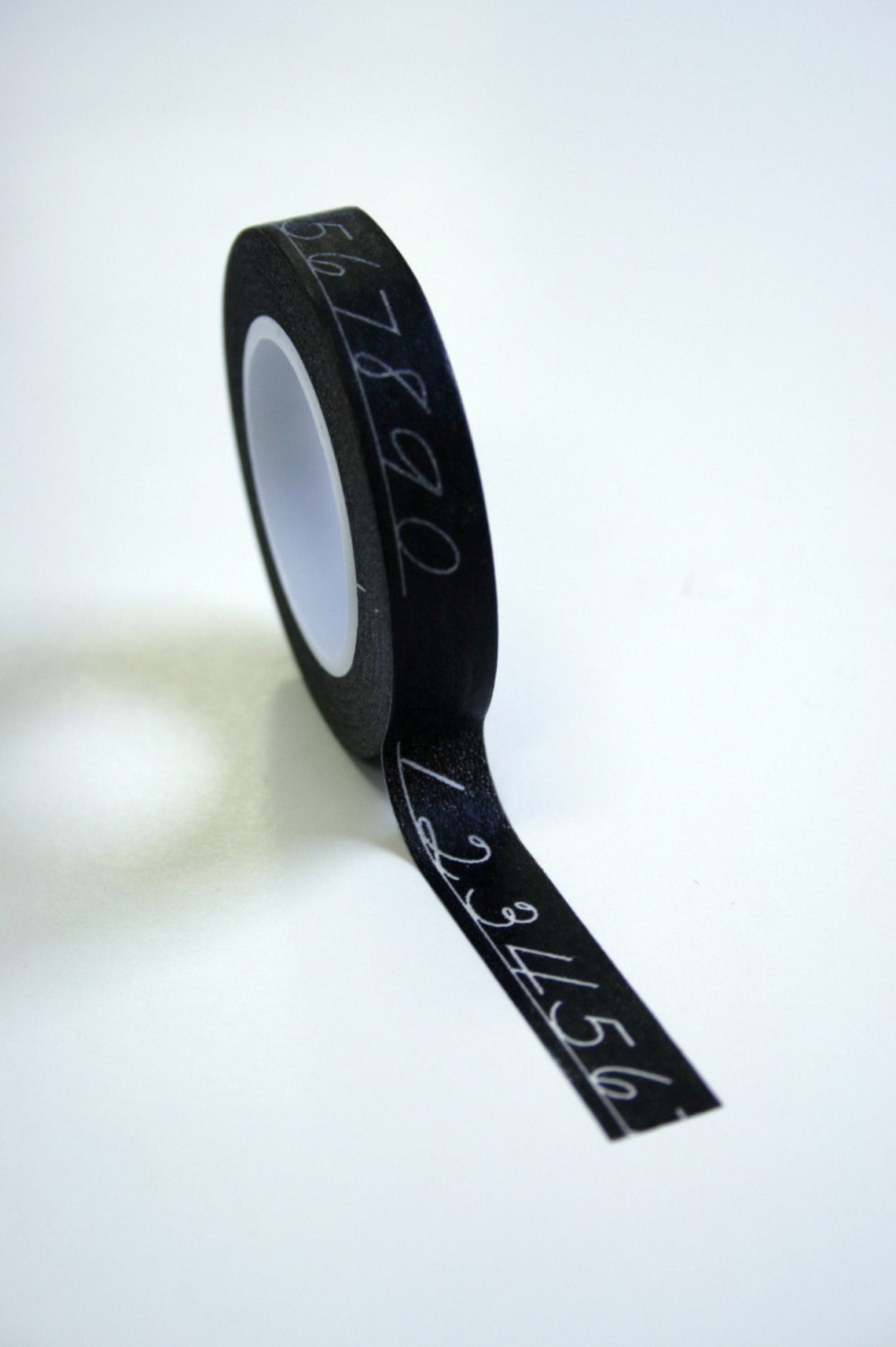 Washi Tape - 10mm - Numbers Chalkboard Design on Black - Paper Deco ...
