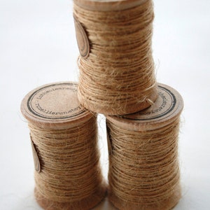 Burlap Twine - 30 Yards on Wooden Spool - Natural Kraft Color Jute - Etsy