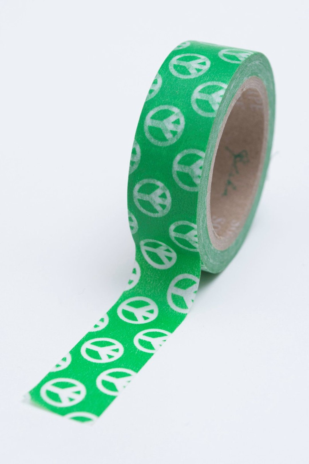 Washi Tape - 15mm - Peace Sign Bright Green - Deco Paper Tape No. 695 ...