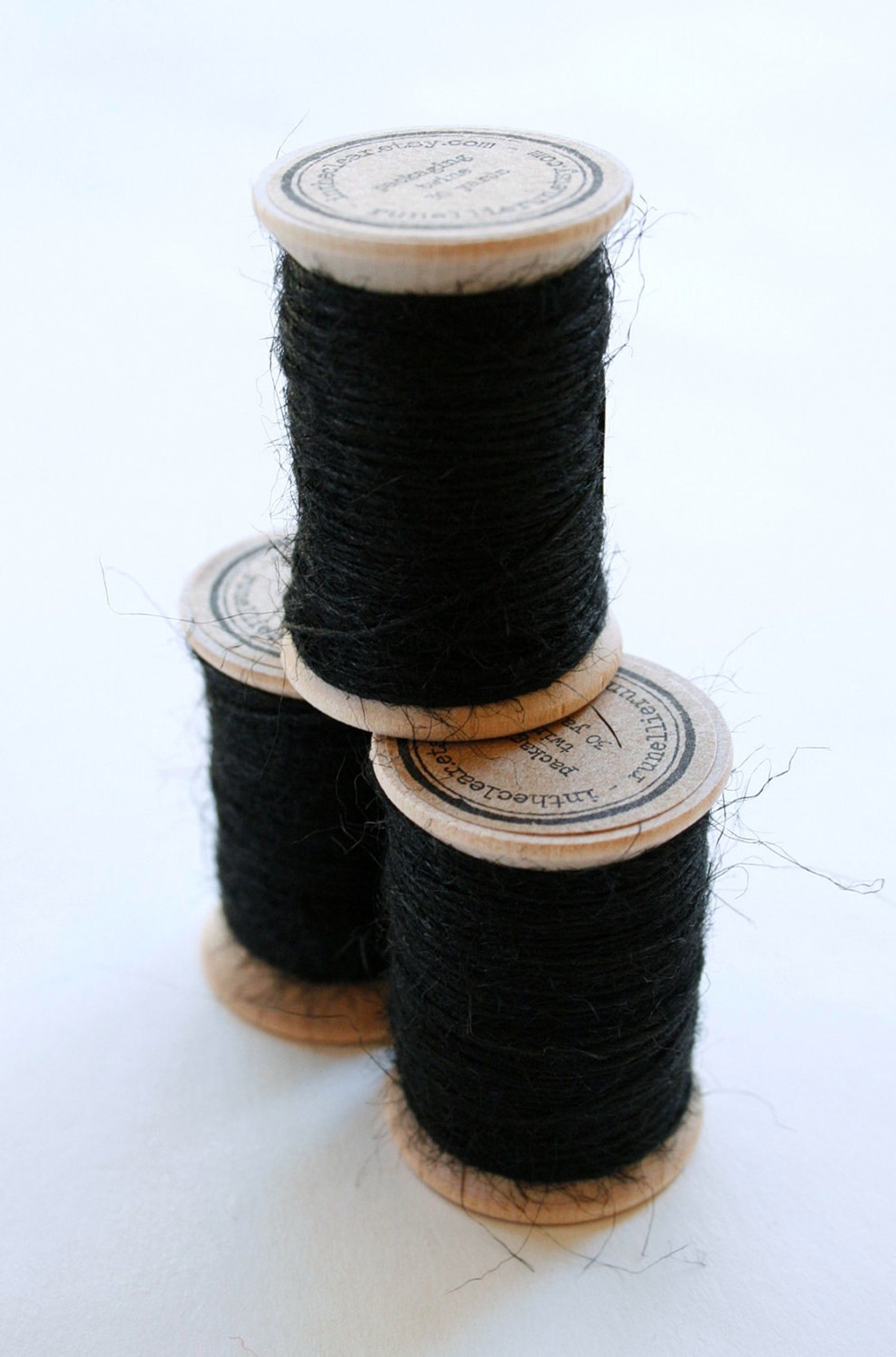 Burlap Twine 30 Yards on Wooden Spool Black Color Jute - Etsy