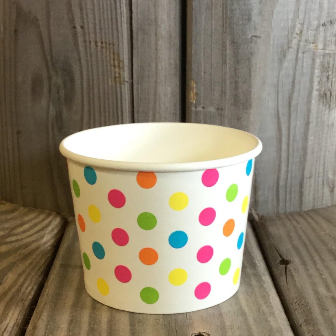 8 Oz Froyo Bowls - Ice Cream Cups - Polka Dot Party Colors! Choose Your ...