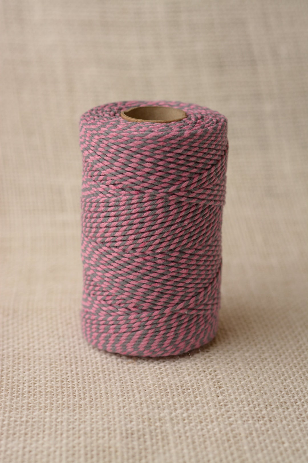 Full Spool Heavy Twine - 100 Yards - Pink and Slate - 10 Ply Heavy ...