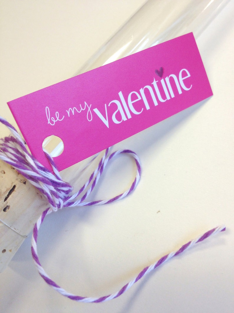 Be My Valentine Gift Tag Set of 20 Tiny Slender Valentine - Etsy