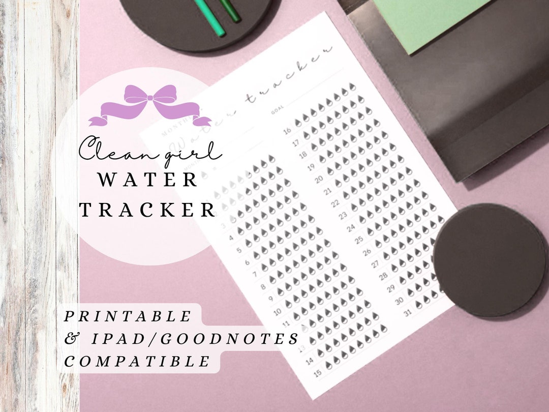Water Planner Water Intake Tracker, Girly Aesthetic, Hydration Tracker ...