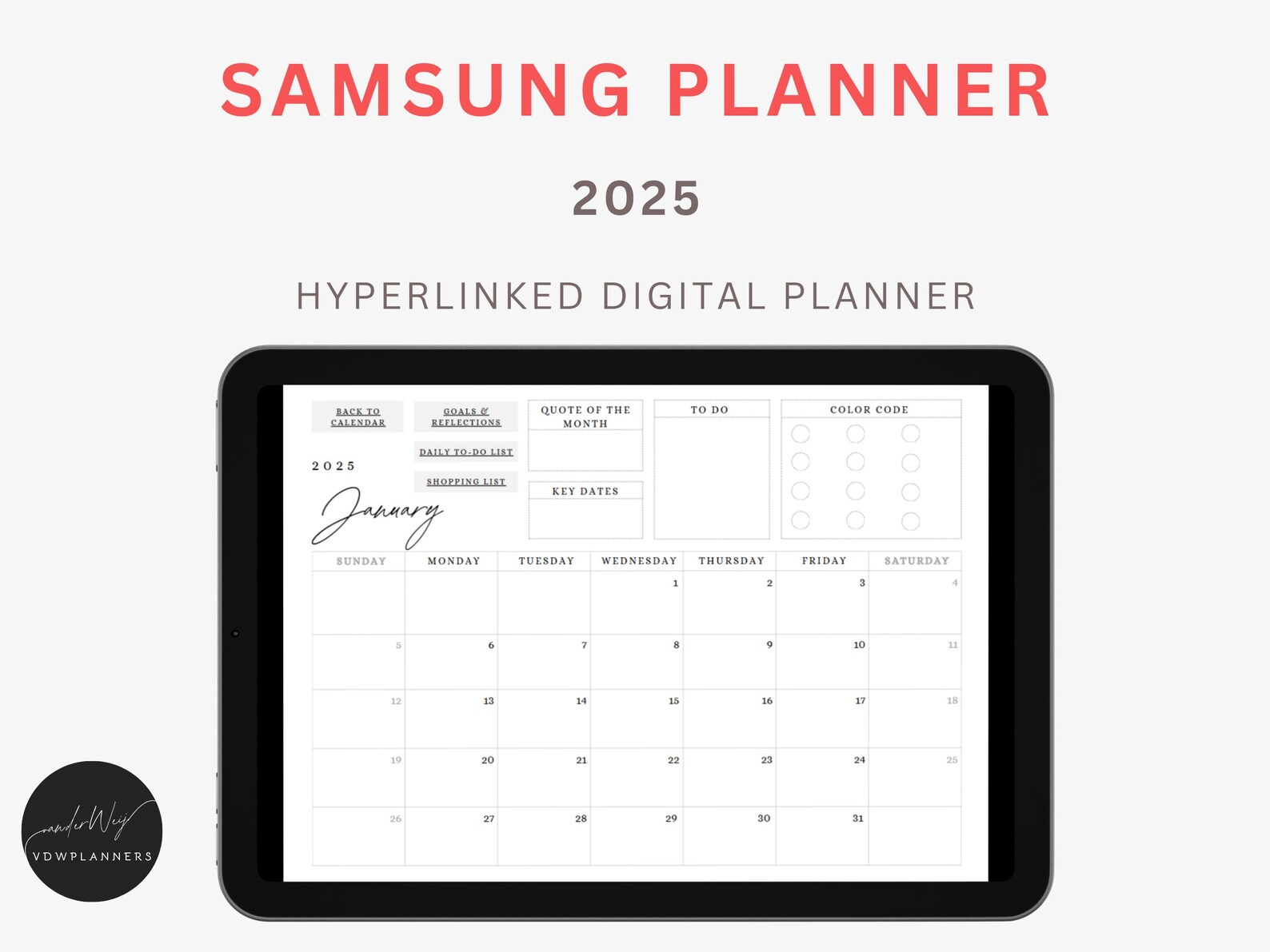 Samsung Planner 2025 Long Term Goals Planner, 2025 Calendar, Goal ...