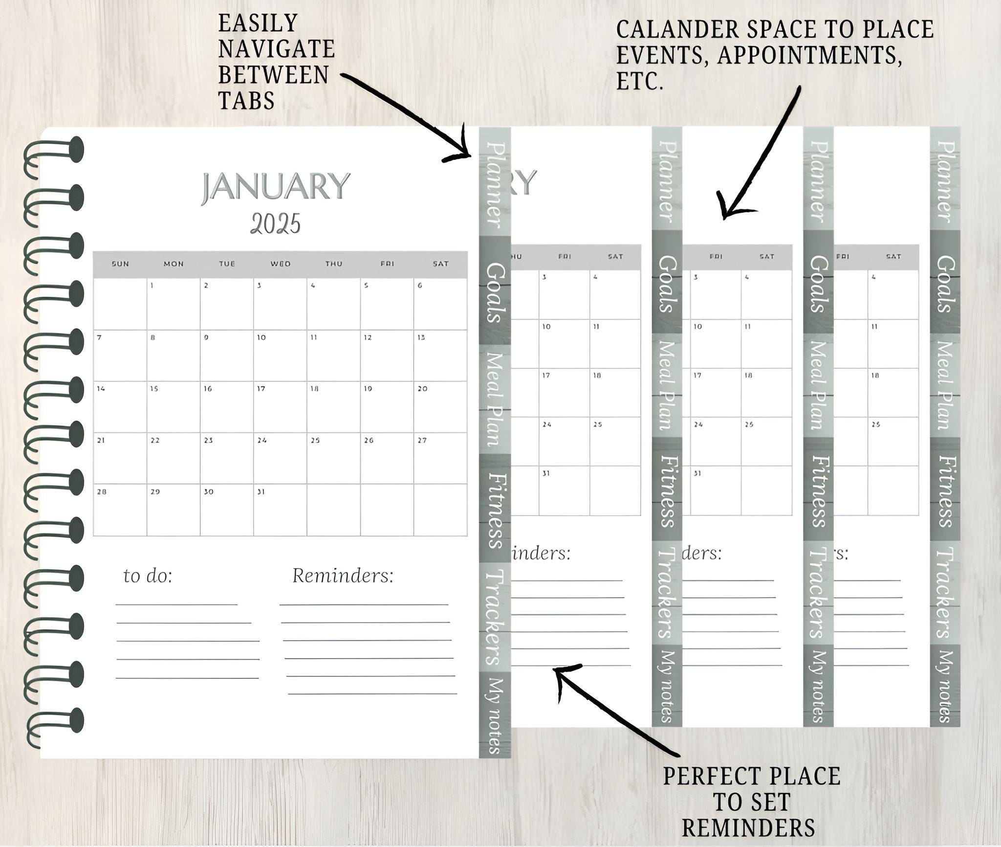 2025 Digital Planner | Portait, iPad Planner, Calander, Daily Weekly ...