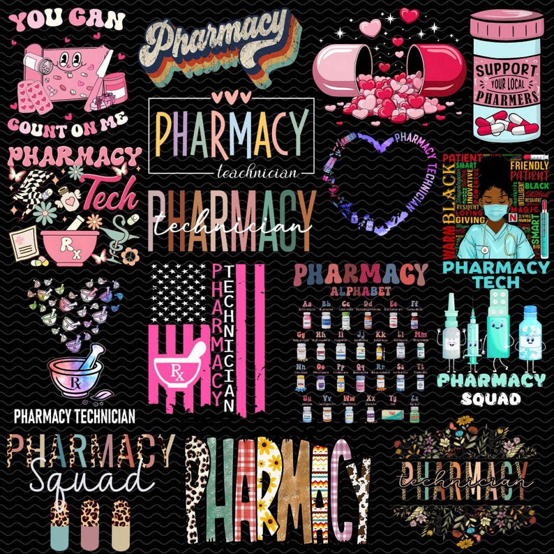 Pharmacy Tech Png Bundle, Pharm Tech Png, Pharmacy Technician ...