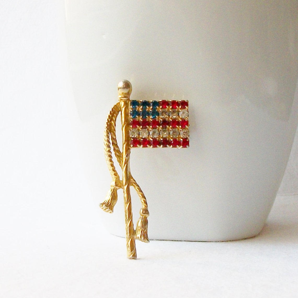 Vintage American Flag Brooch Americana Flag Pin | Etsy