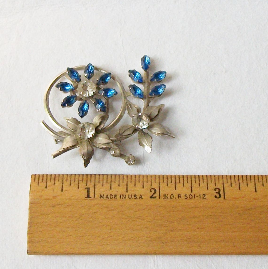 Vintage Blue Flower Brooch Something Blue - Etsy