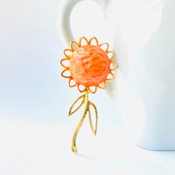 Orange Brooch - Etsy