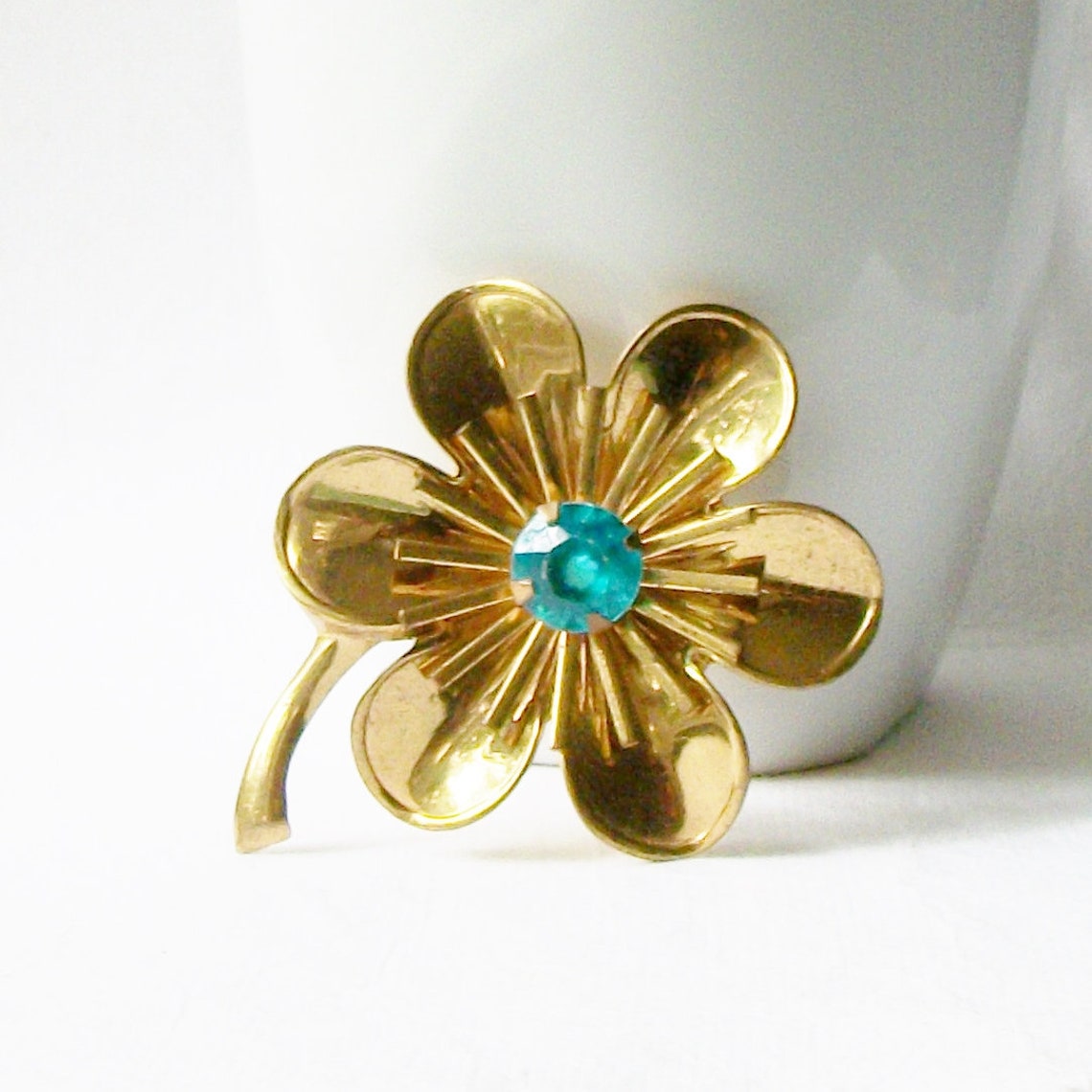 Vintage Blue Flower Brooch Vintage Blue Rhinestone Pin - Etsy