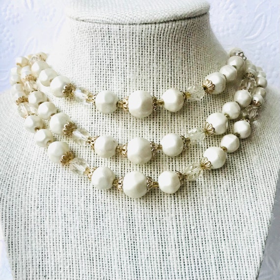 Vintage 3 strand necklace - Gem