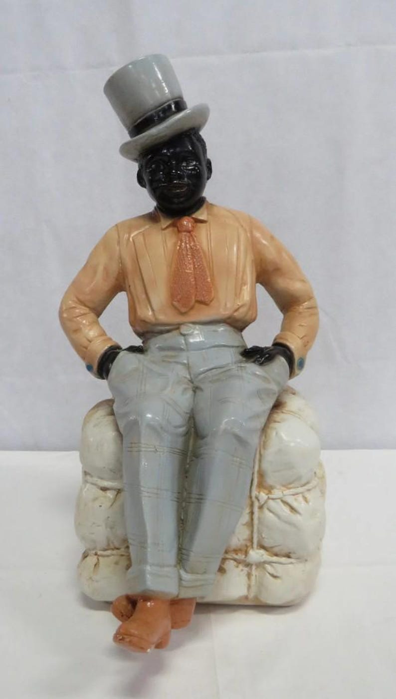 Vintage Americana Colonial Art Statue 1940s Dandy Caricature Seated on ...