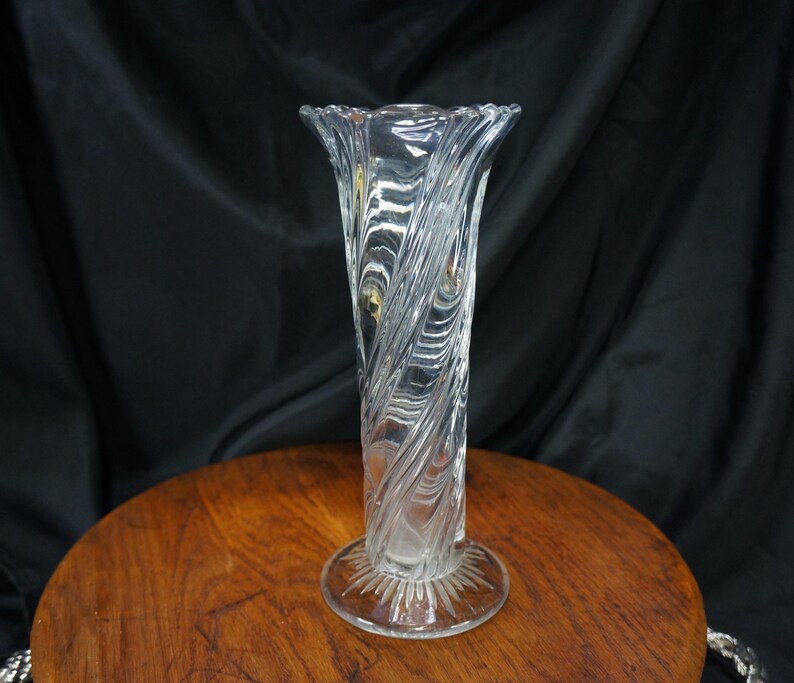 Antique Vase Crystal Duncan & Miller Swirl Glass Stem #51 Clear Pressed ...