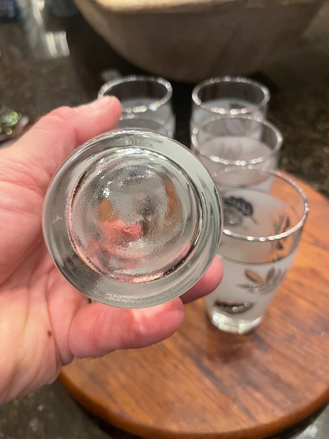 Vintage Glasses by Fred Press Tumbler Frosted Platinum Gilt Leaf Motif ...