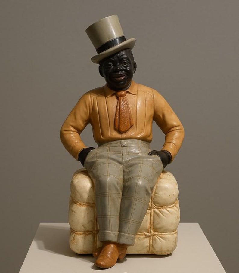 Vintage Americana Colonial Art Statue 1940s Dandy Caricature Seated on ...