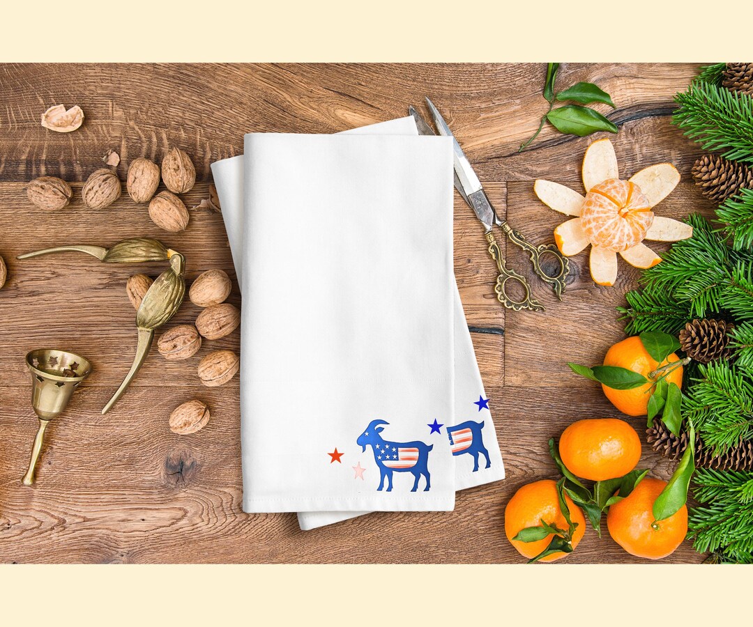 Americana Goat Kitchen Hand Towel - Etsy