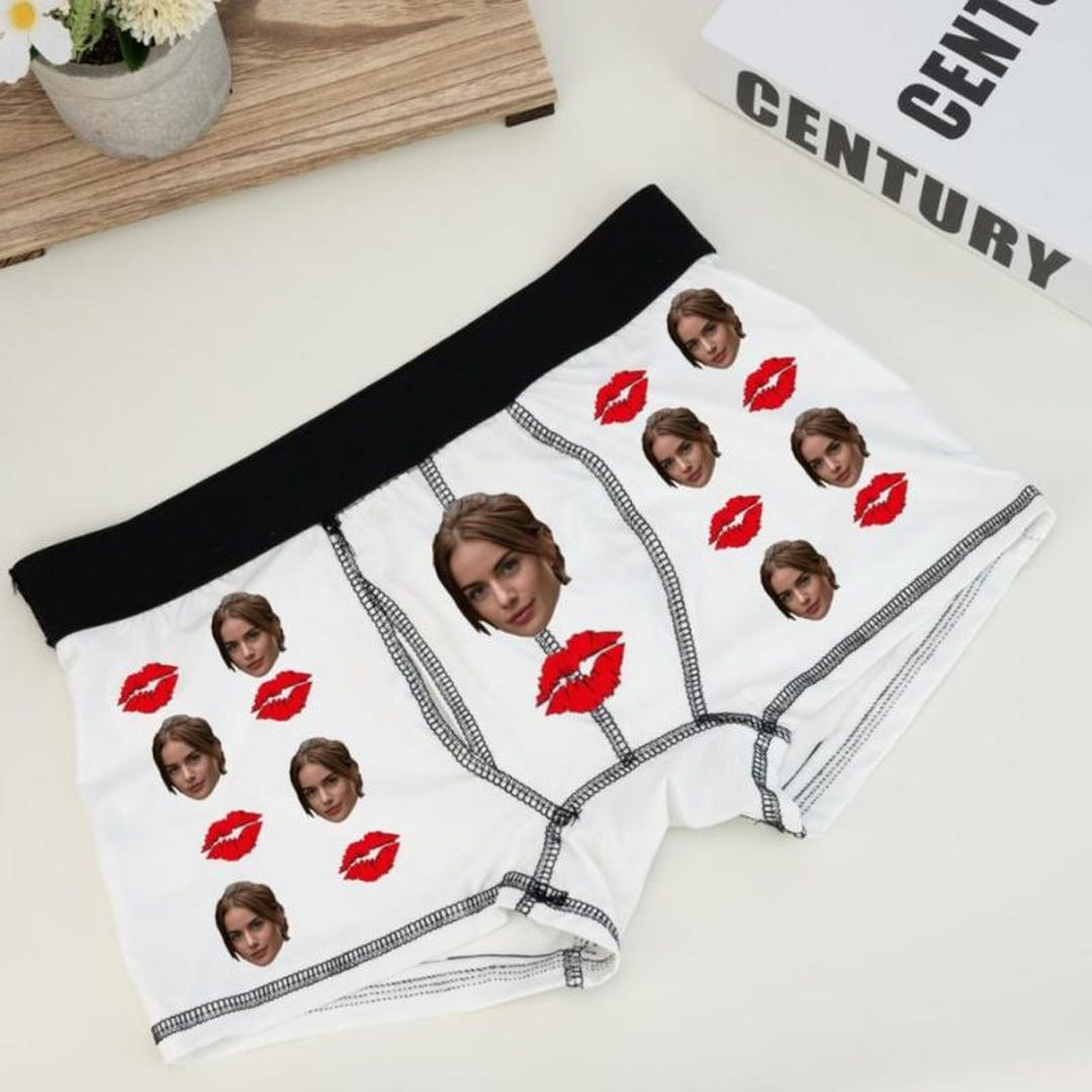 Men's Underwear Photo Boxer Briefs, Underpant With Face, Custom Face ...