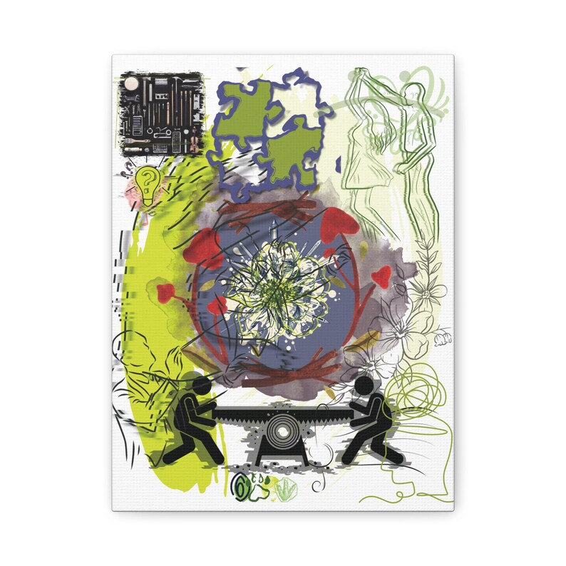 Eclectic Life Art Print Abstract Digital Collage, Mixed Media Wall Art ...