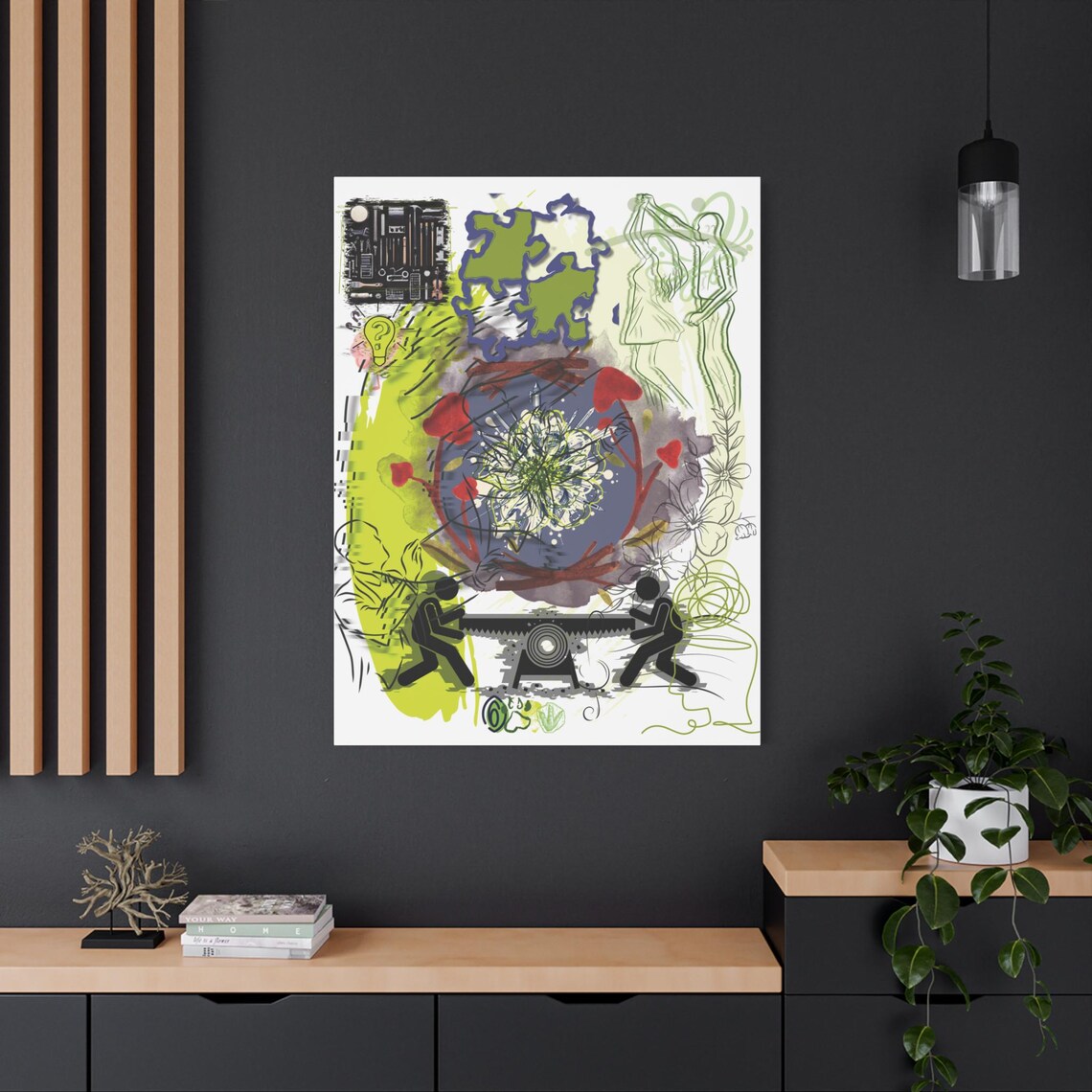 Eclectic Life Art Print Abstract Digital Collage, Mixed Media Wall Art ...