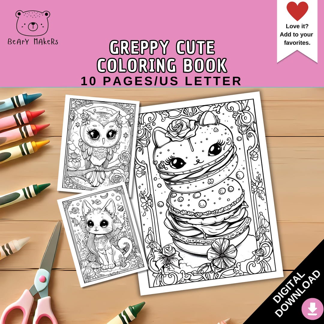 Kawaii Halloween Coloring Book Cozy Coloring for Adults Kids Cute ...