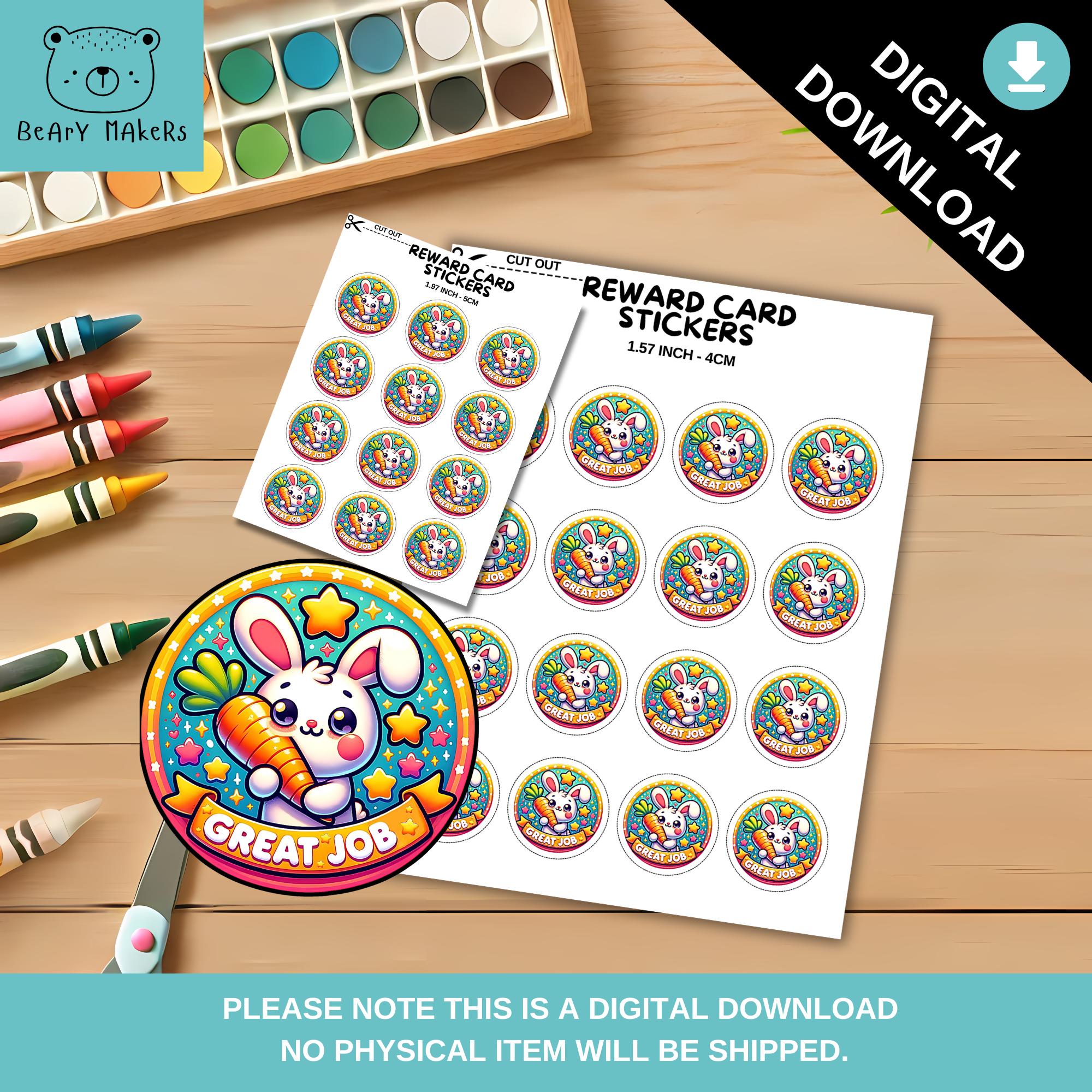 Printable Reward Stickers for Kids | Behavior & Chore Chart Stickers ...