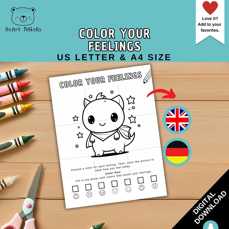 Feelings & Emotions Coloring Page Therapy Worksheet for Kids Adults Art ...
