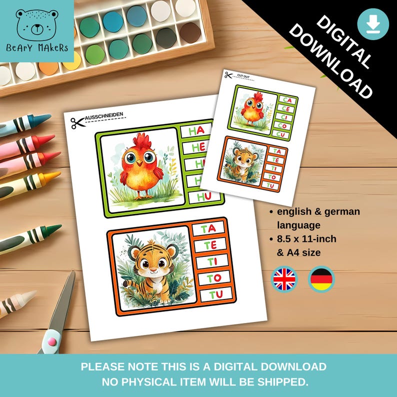 Montessori Phonics Flashcards Kindergarten & Preschool Vowel Sounds ...