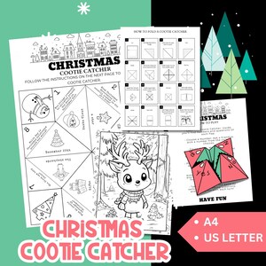 Christmas Chatterbox Cootie Catcher Christmas Fortune Teller Origami ...
