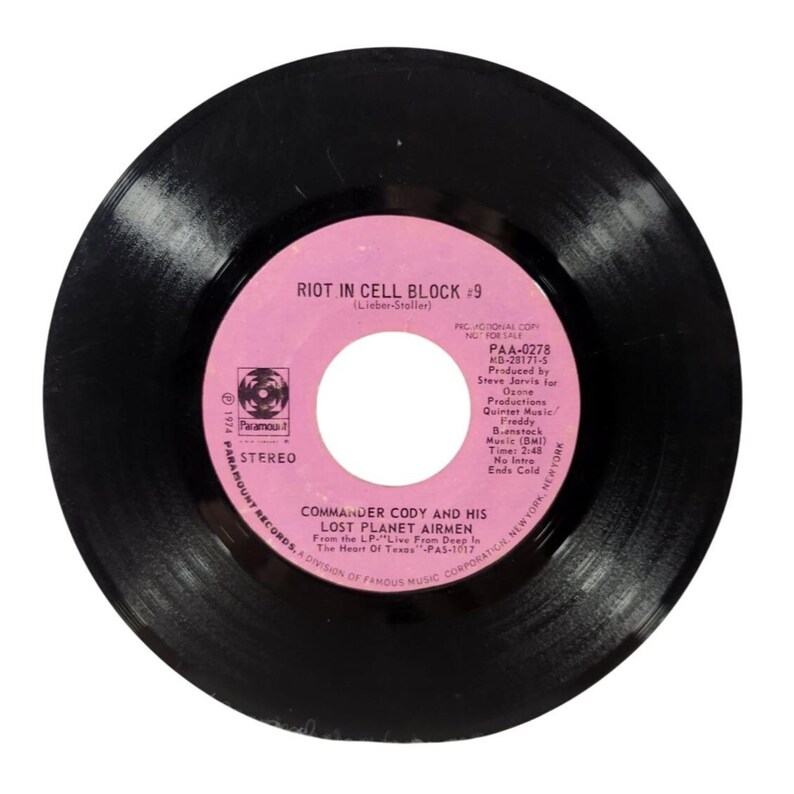 Commander Cody and His Lost Planet Airmen 45 RPM Record Riot in Cell ...