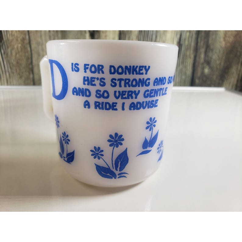 Hazel Atlas Alphabet Childs Mug Milk Glass Set of 3 Letters G C D ...