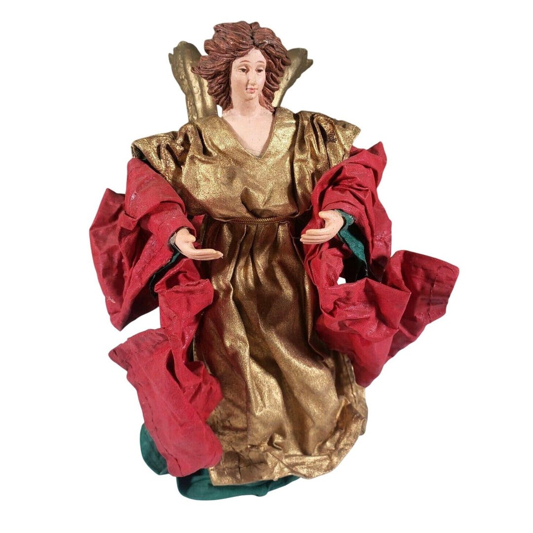 CARTAPESTA Tree Topper Angel Paper Mache Angel Christmas Papier Mache ...