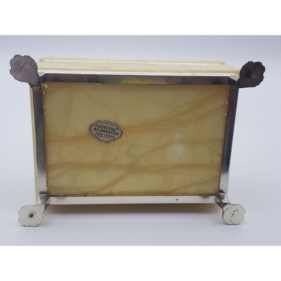 Alabaster Hand Carved Trinket Jewelry Box Claw Feet V… - Gem