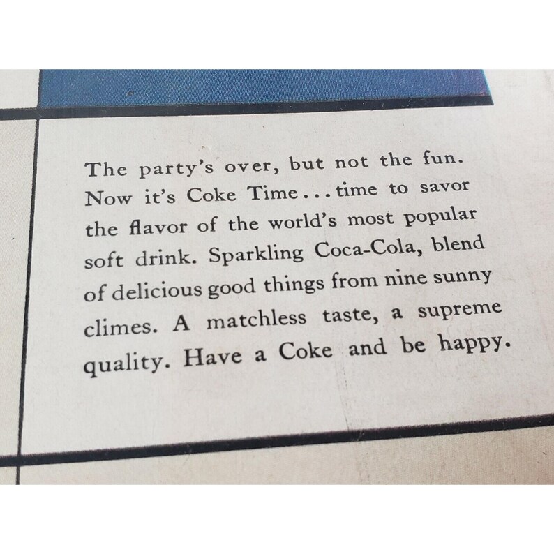 COCA COLA Coke Soda Pop Drink Prom Dates Original Pop Ad Kitsch Vintage ...