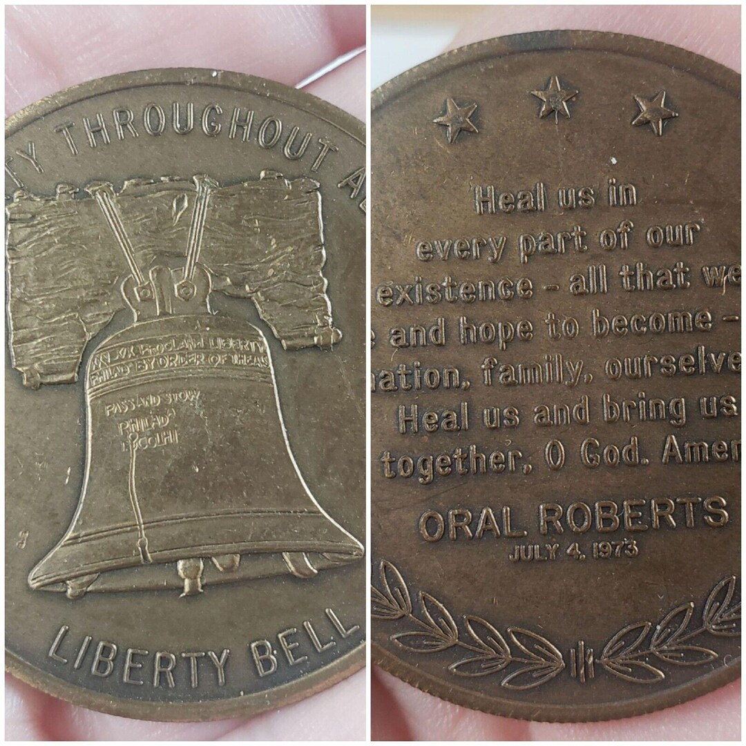 ORAL ROBERTS Liberty Bell Prayer Token Coin Medallion Vintage 1973 - Etsy