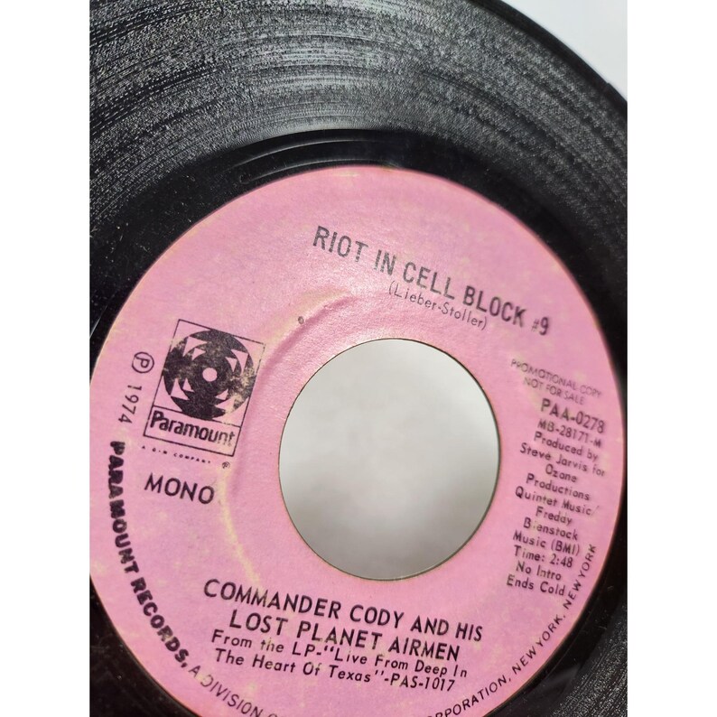 Commander Cody and His Lost Planet Airmen 45 RPM Record Riot in Cell ...