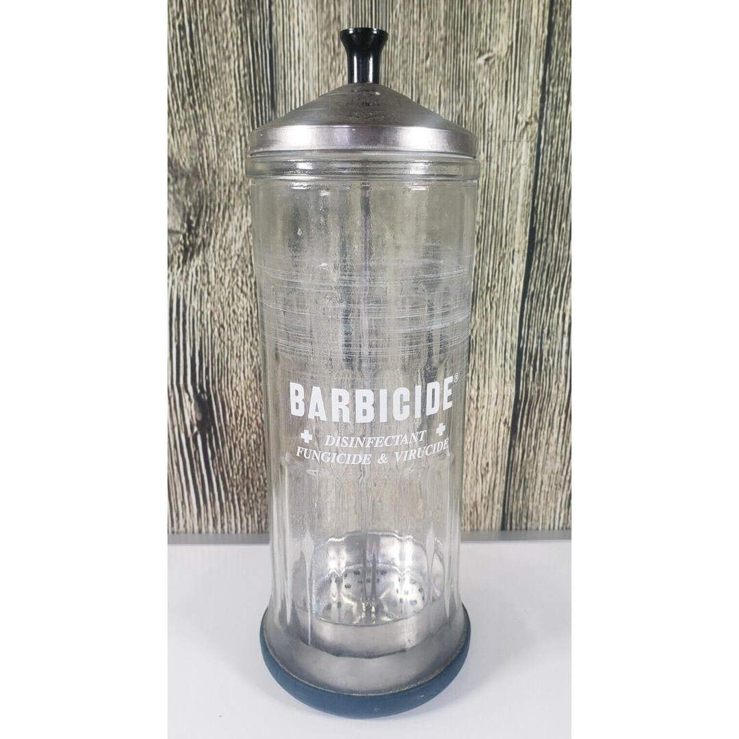 Barbicide Disinfectant Glass Jar Barbershop Container Vintage - Etsy