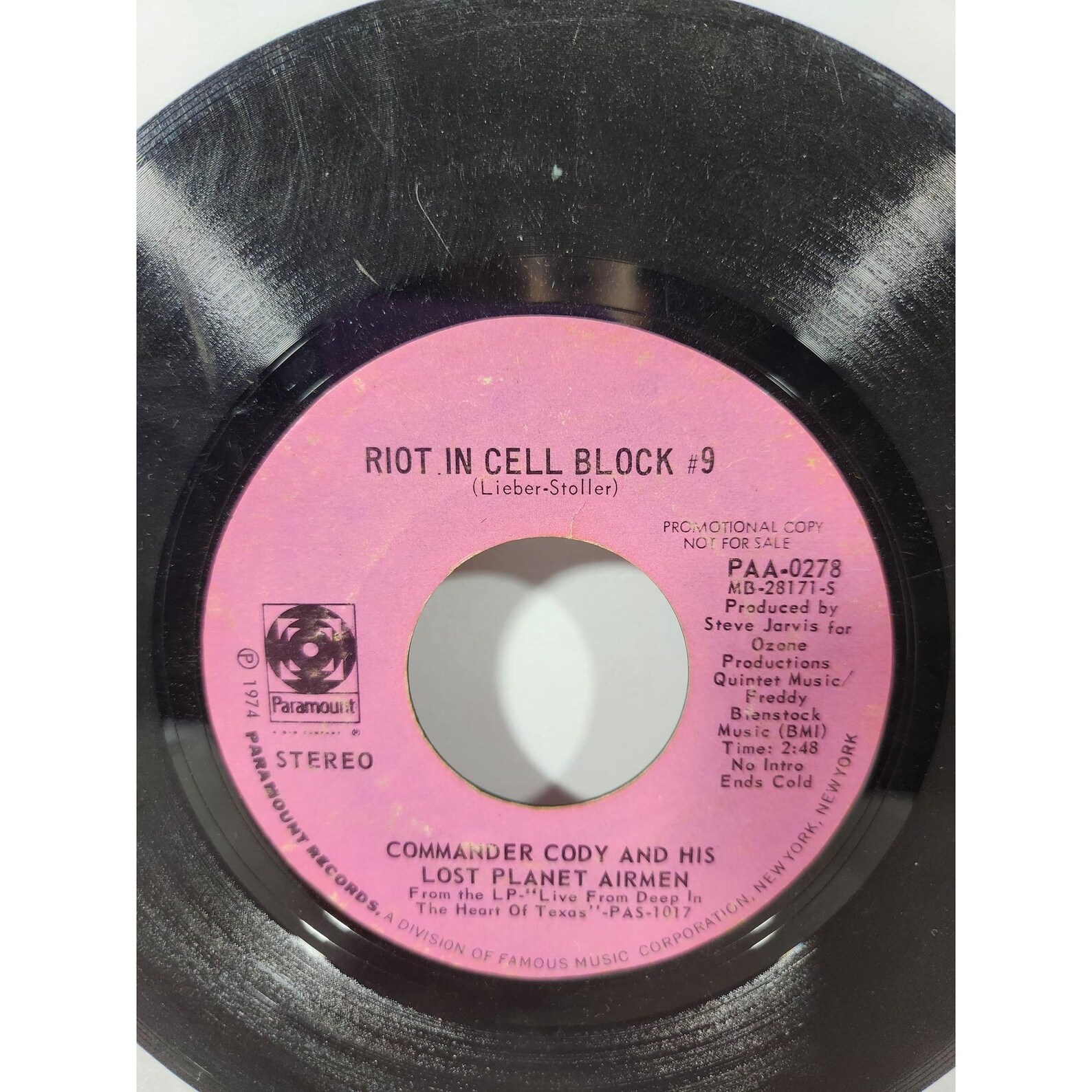 Commander Cody and His Lost Planet Airmen 45 RPM Record Riot in Cell ...