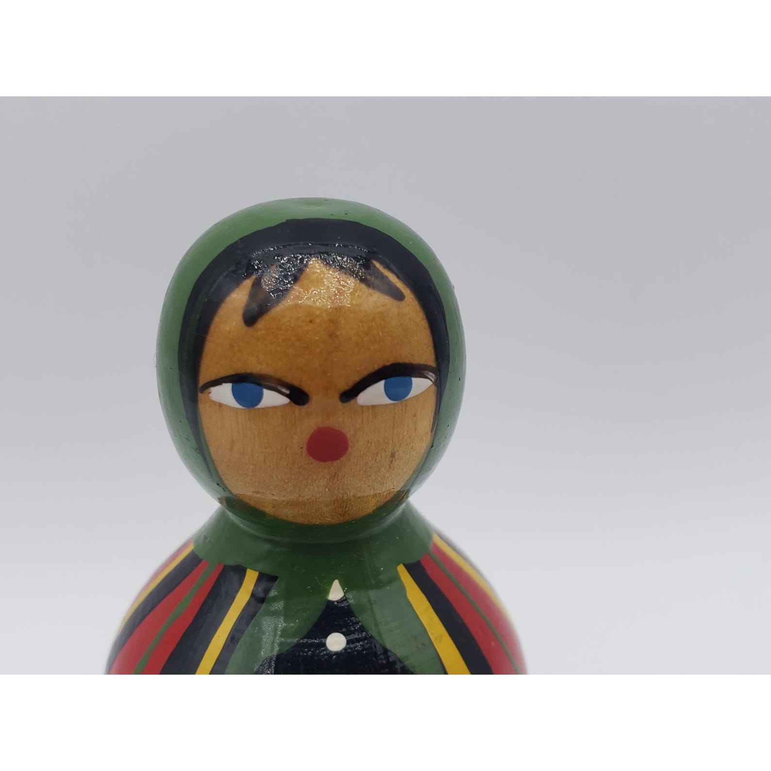 Wooden Russian Matryoshka Doll Hand Painted Single Figure Vintage 4 ...