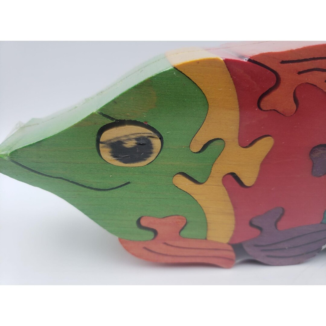 Timber Toys Handmade Fish Jigsaw Puzzle Artisan Wooden Interlocking ...