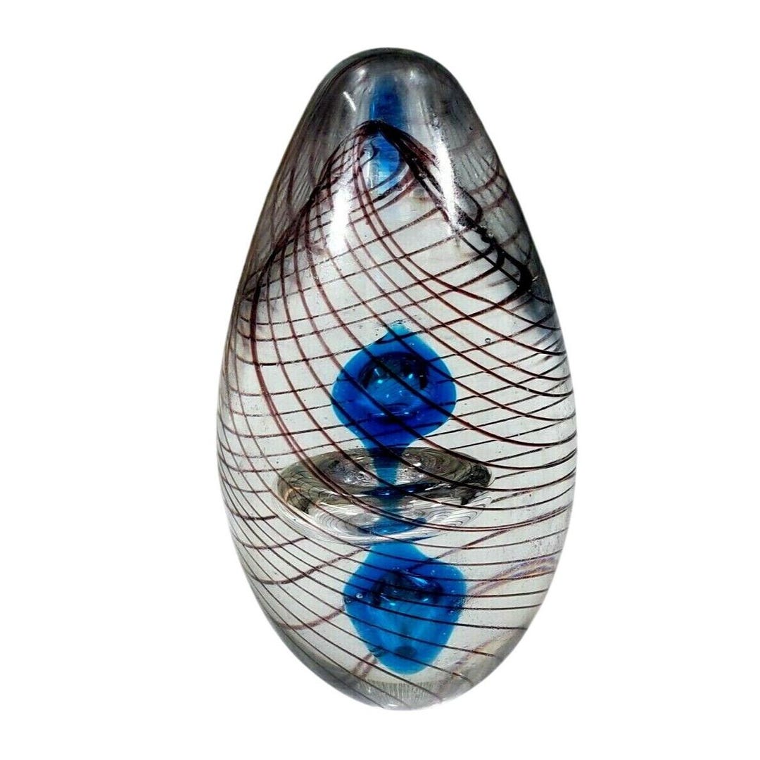 Paul Miller Langham Manhattan Tower Oval Art Glass Paperweight MCM ...
