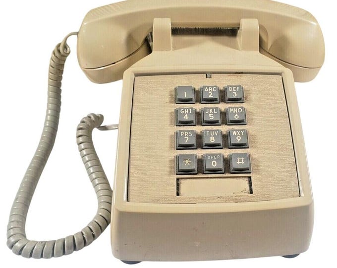 ITT Model Phone 183499103 Push Button Desk Telephone Touchtone Tan PROP ...