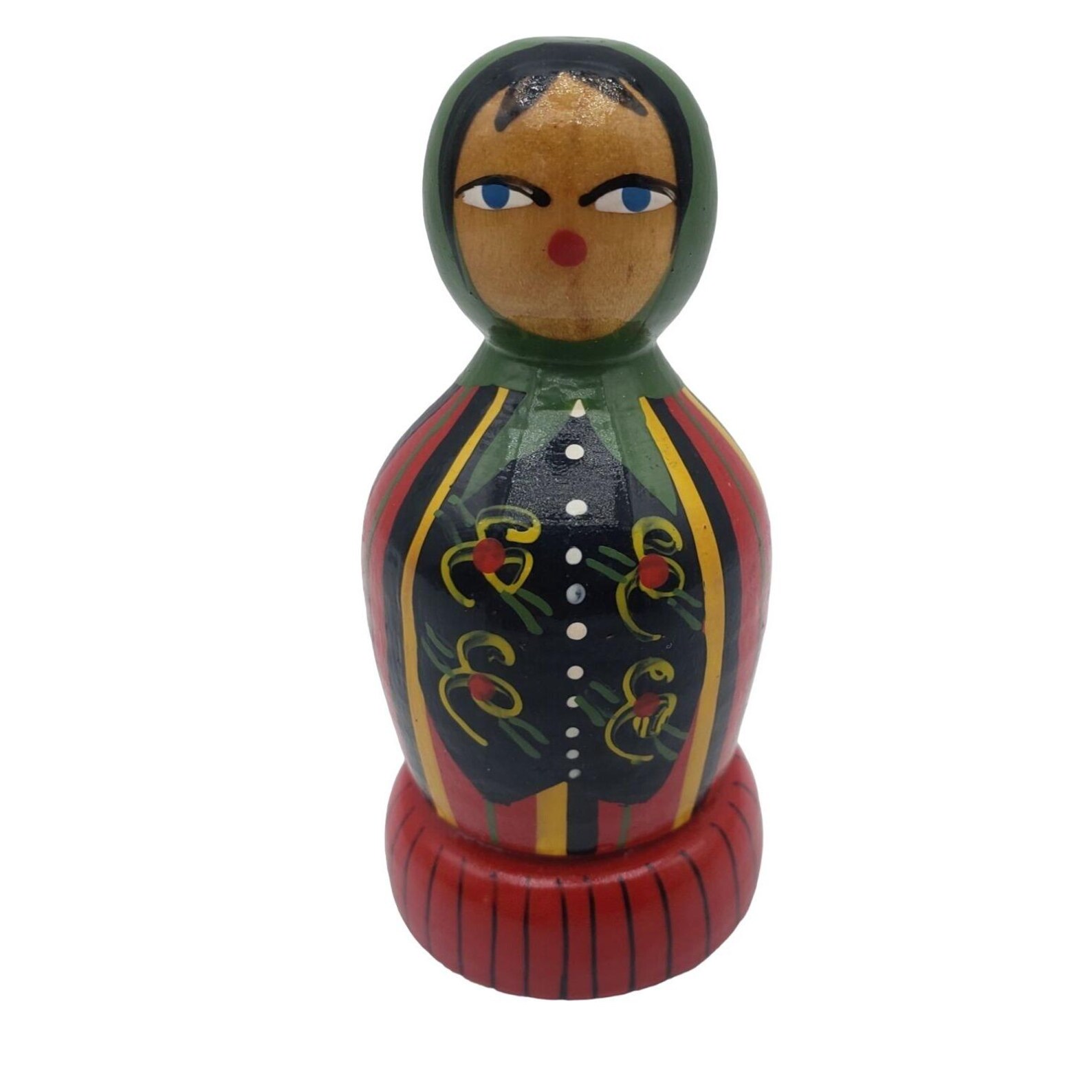 Wooden Russian Matryoshka Doll Hand Painted Single Figure Vintage 4 ...