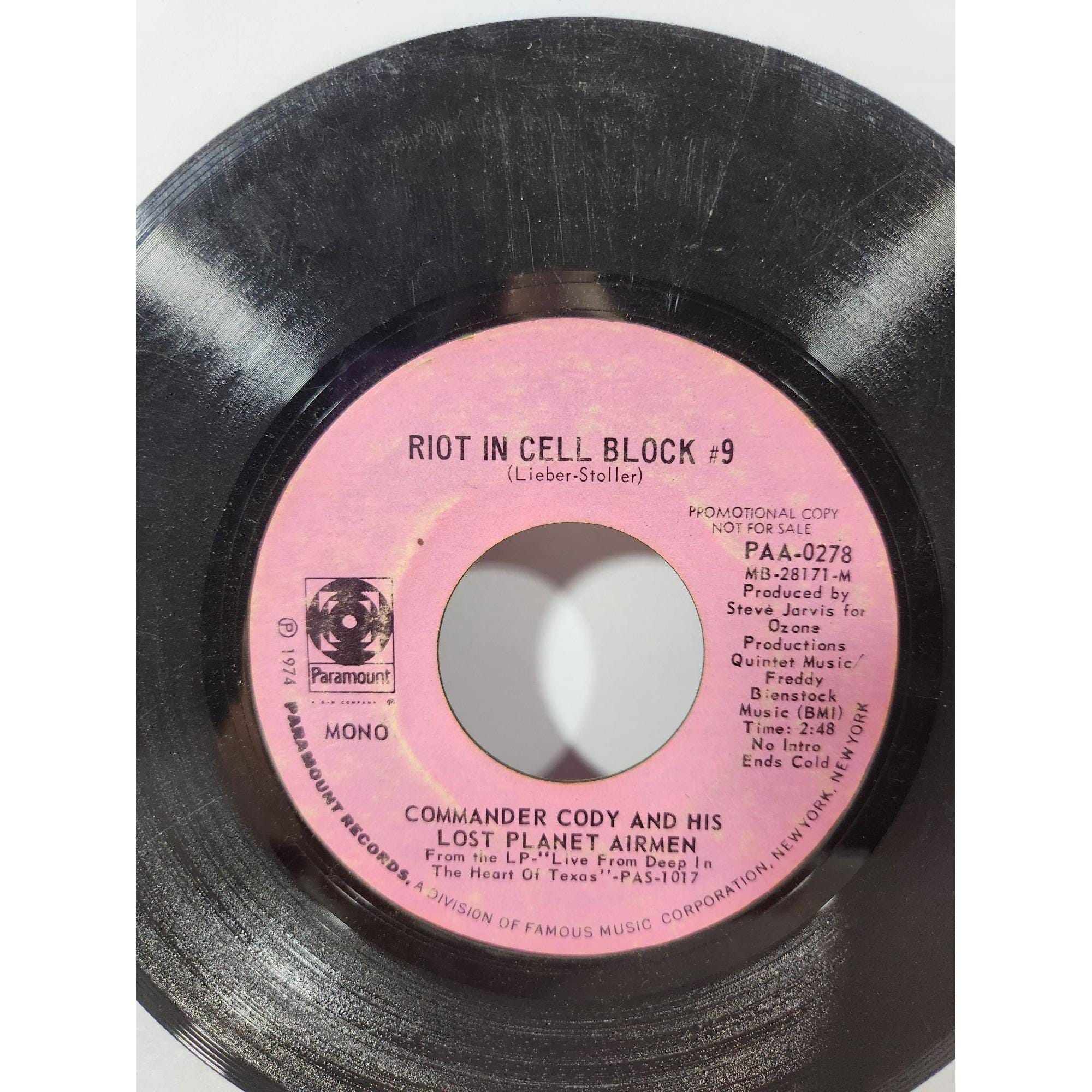 Commander Cody and His Lost Planet Airmen 45 RPM Record Riot in Cell ...
