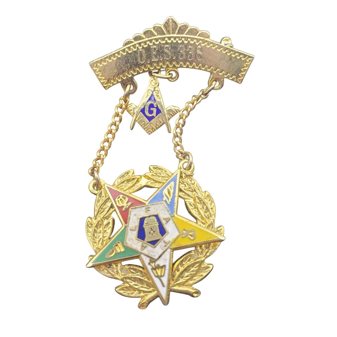 Eastern Star Worthy Matron Pin Gold Tone Masonic O.E.S. 338 Vintage - Etsy
