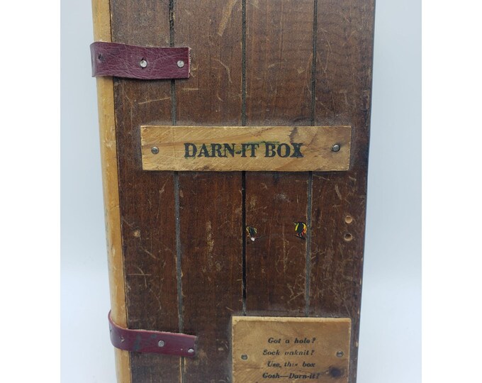 Wooden Darn It Box Sewing Caddy Vintage READ - Etsy