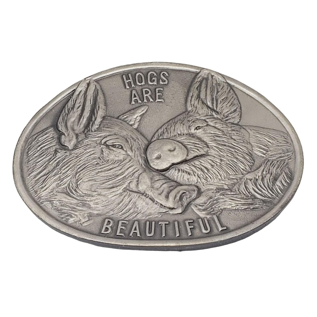 Hogs Are Beautiful Belt Buckle Lewis Buckles Pork Producers Council ...